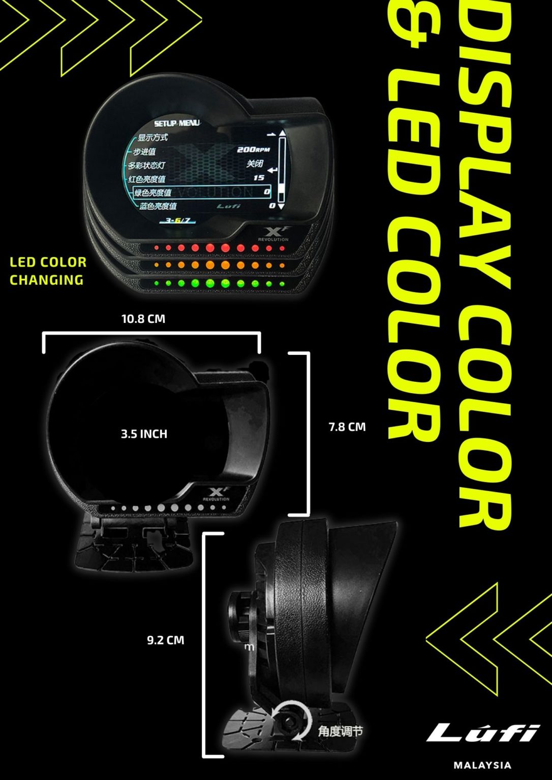 LUFI XF Revolution OBD2 Meter Gauge - Lufi Malaysia